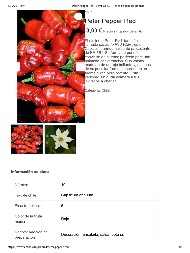 Pimiento Peter Pepper Red: Picante y Divertido | PDF