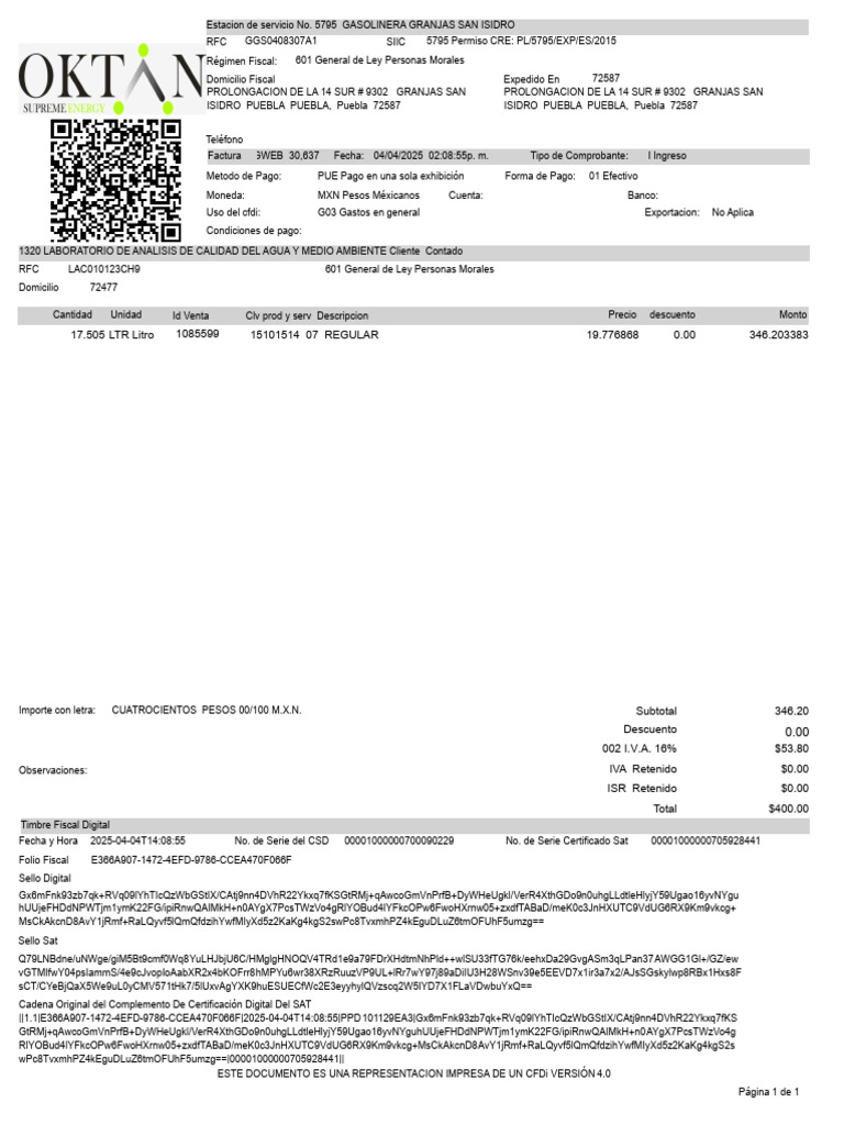 CFDi GWEB 30637 LAC010123CH9 20250404 140855 | PDF