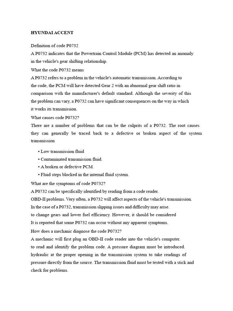 p0732 H.accent Transmission | PDF | Gear | Vehicle Technology