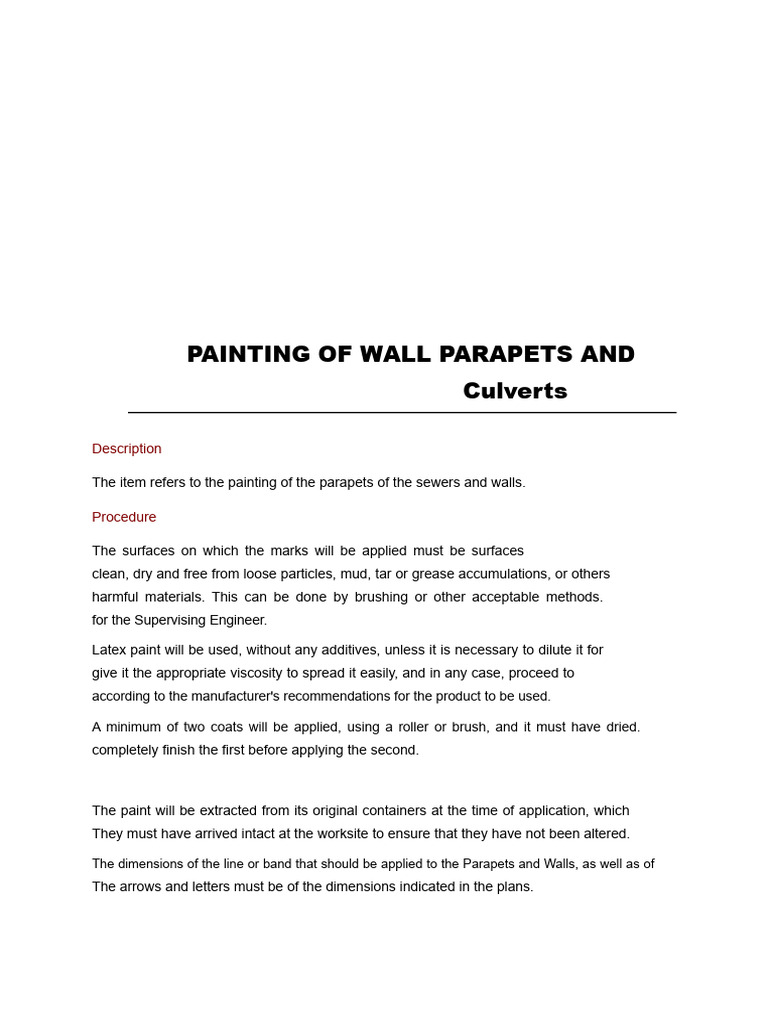 (01.06) 605 Painting of Parapets | PDF