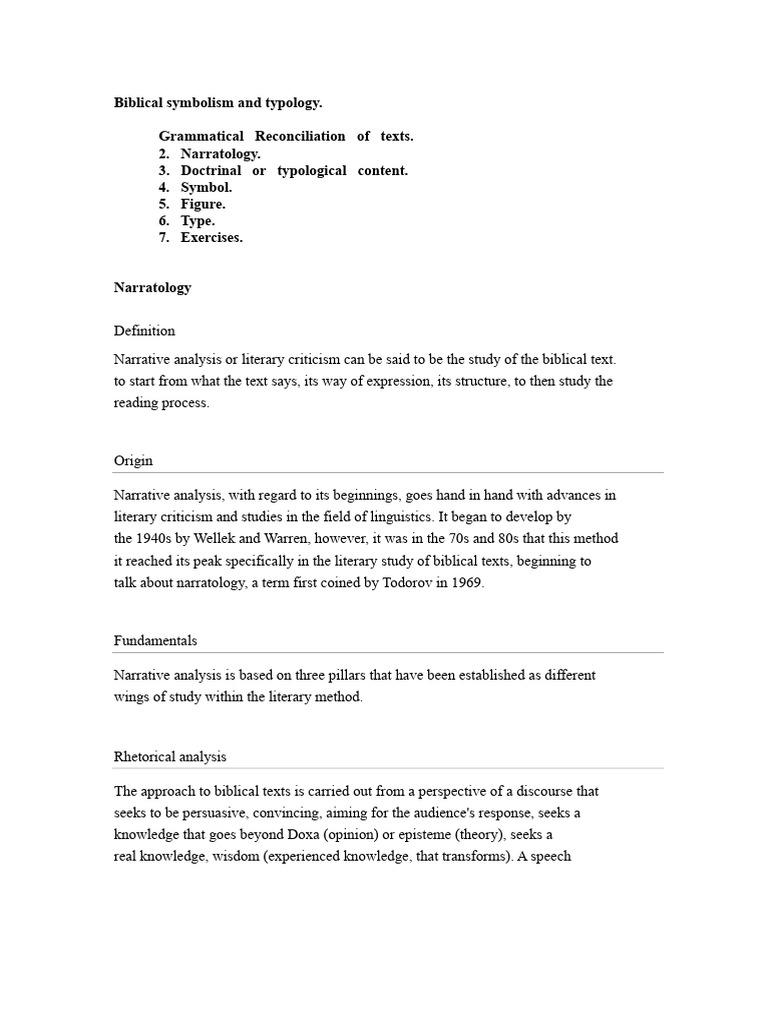 Biblical Narratology and Symbolism Analysis | PDF | Narrative | Genesis ...