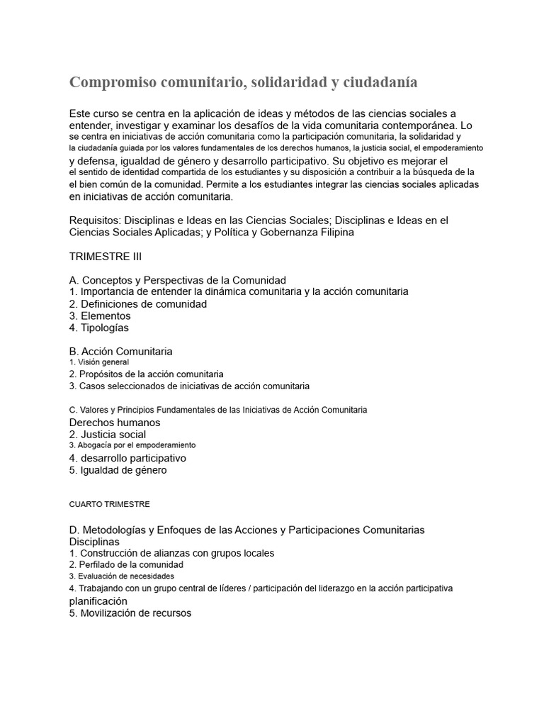 Compromiso Comunitario PDF | PDF