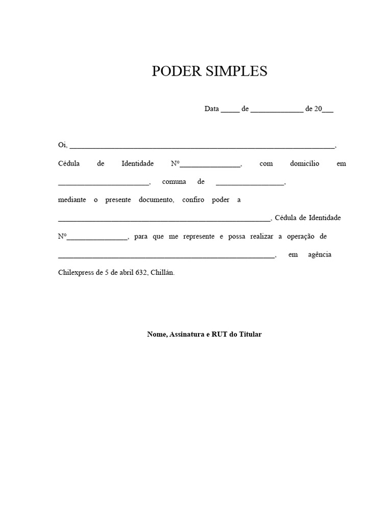 Modelo Poder Simples PDF | PDF