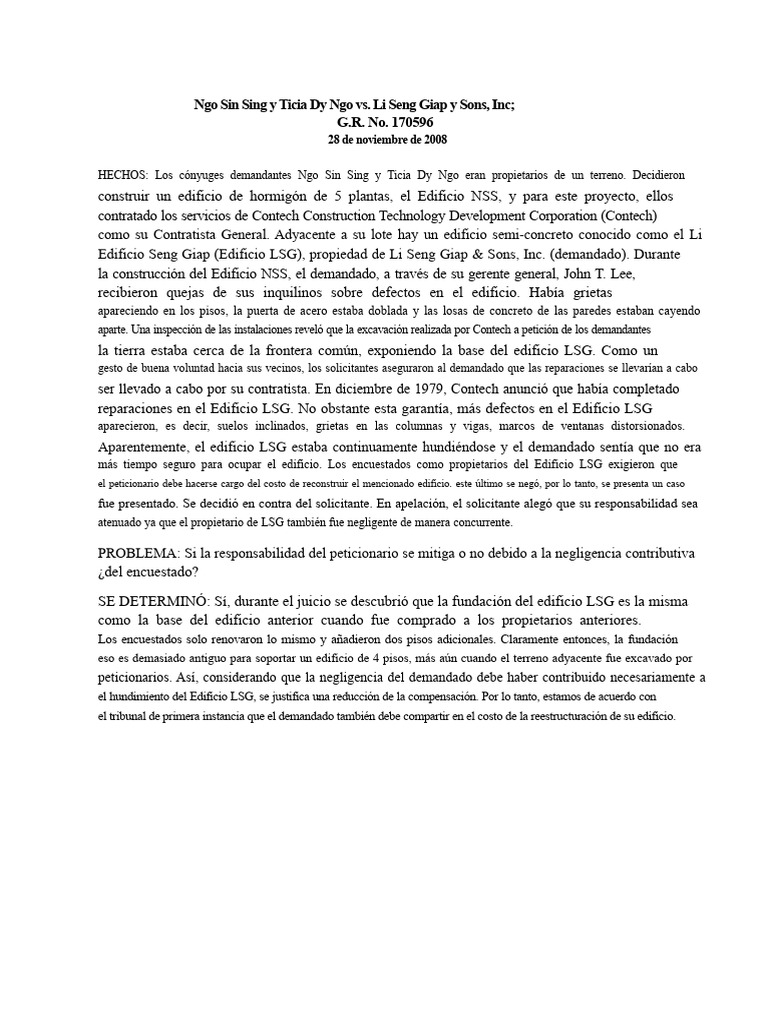 Ngo Sin Sing y Ticia Dy Ngo Contra Li Seng Giap and Sons, Inc | PDF