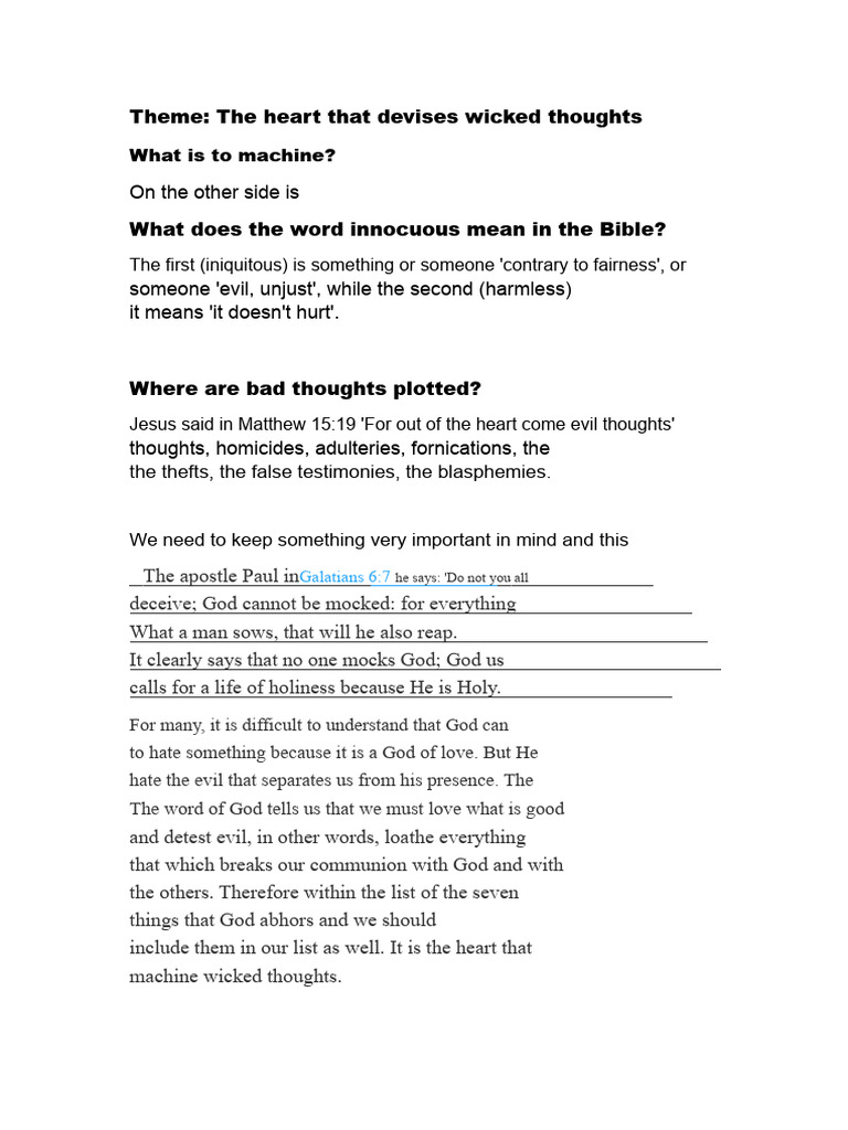 Guarding the Heart Against Evil Thoughts | PDF | Thought | Jesus