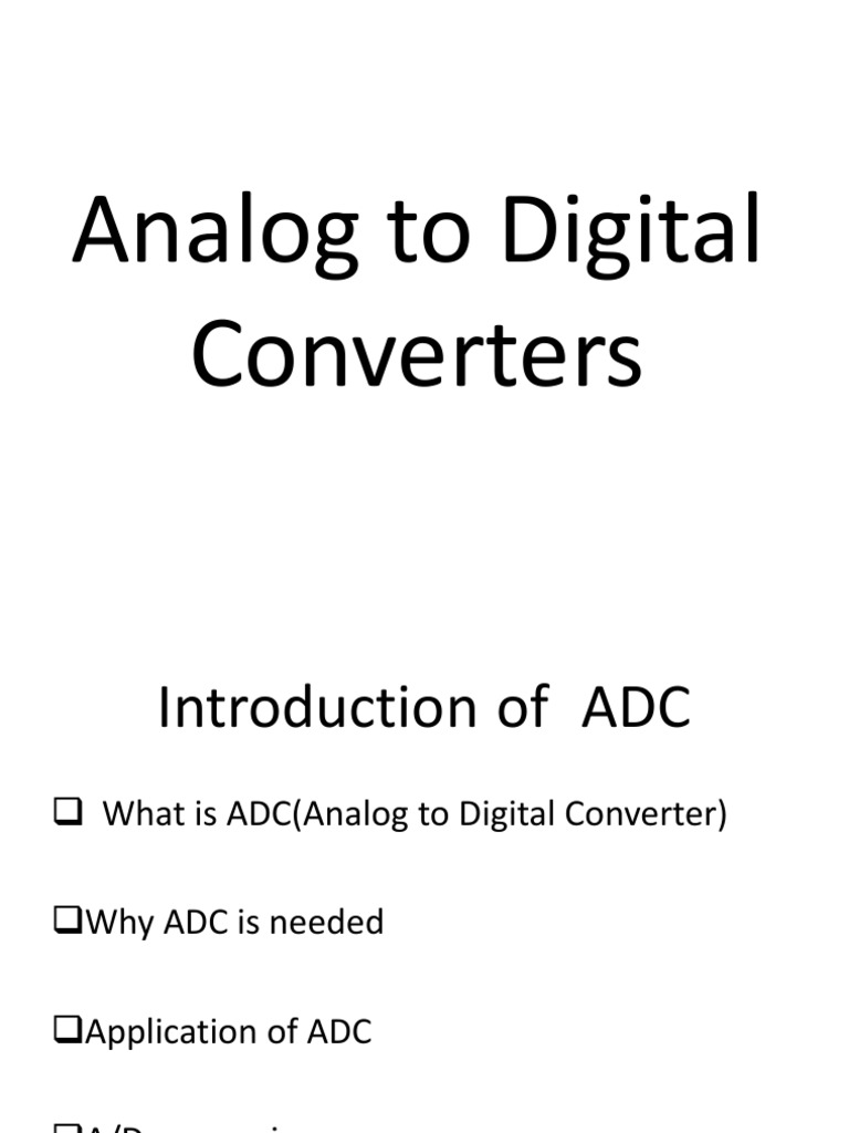 ADC Basics and Applications | PDF