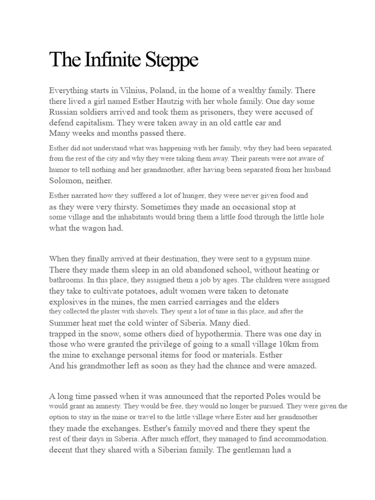 The Infinite Steppe: Esther's Journey | PDF