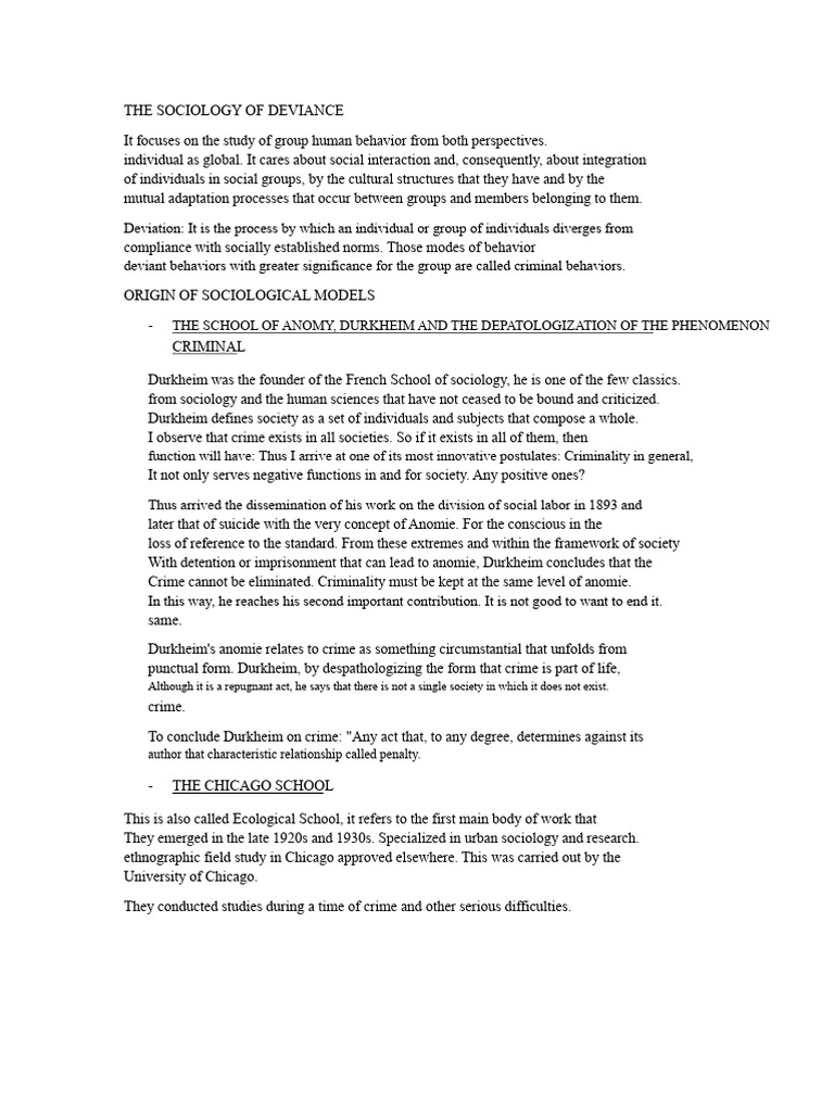 The Sociology of Deviance | PDF | Deviance (Sociology) | Sociology