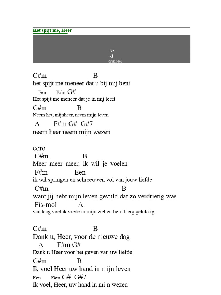 Het Spijt Me, Heer | PDF