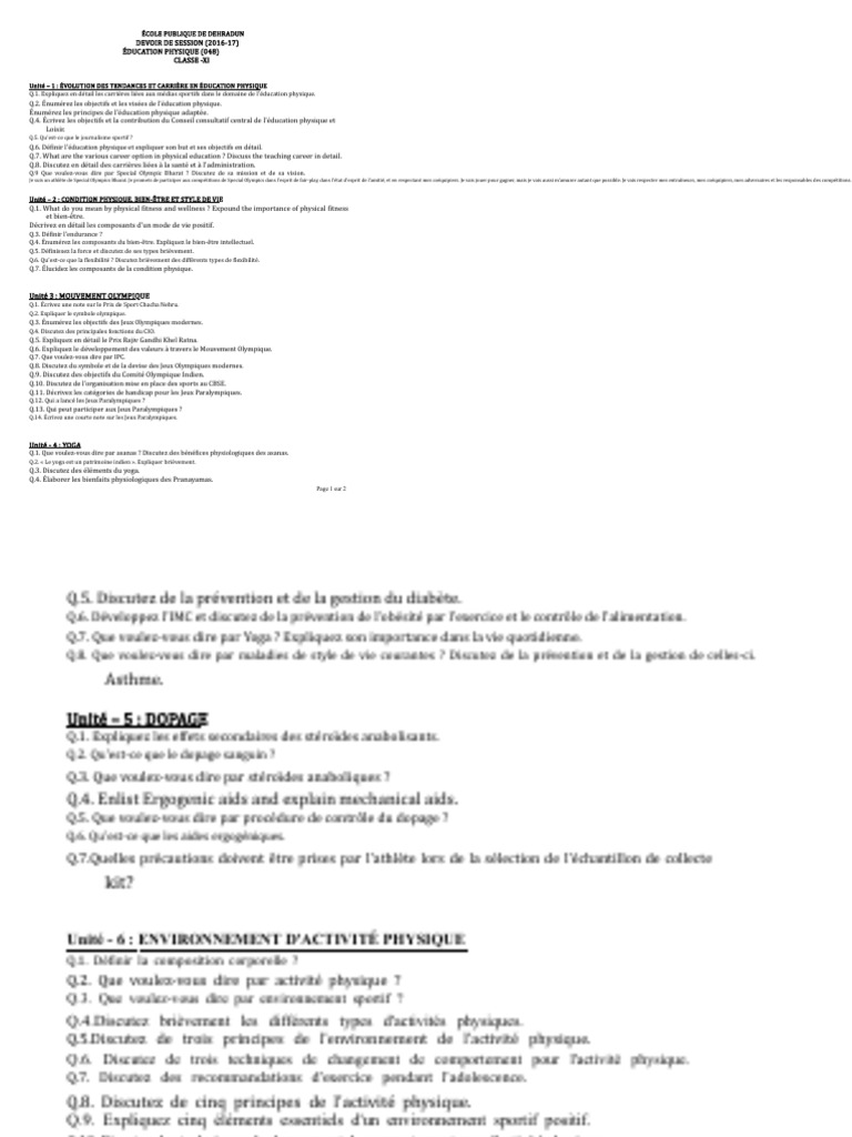 Carrières et enjeux en éducation physique | PDF | Dopage (sport) | Physique