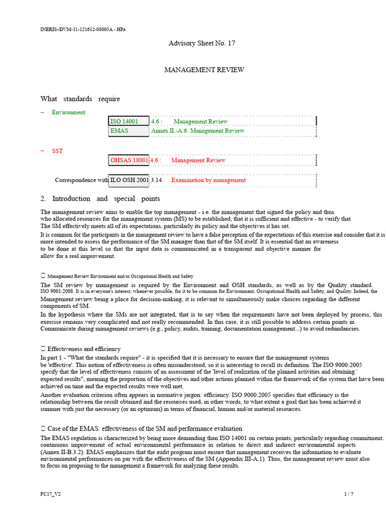 Management Review for ISO Standards | PDF | Audit | Evaluation
