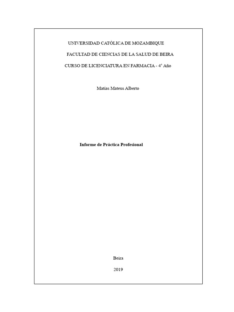 Informe de Prácticas en Farmacia 2019 | PDF | Farmacia | Medicamentos ...