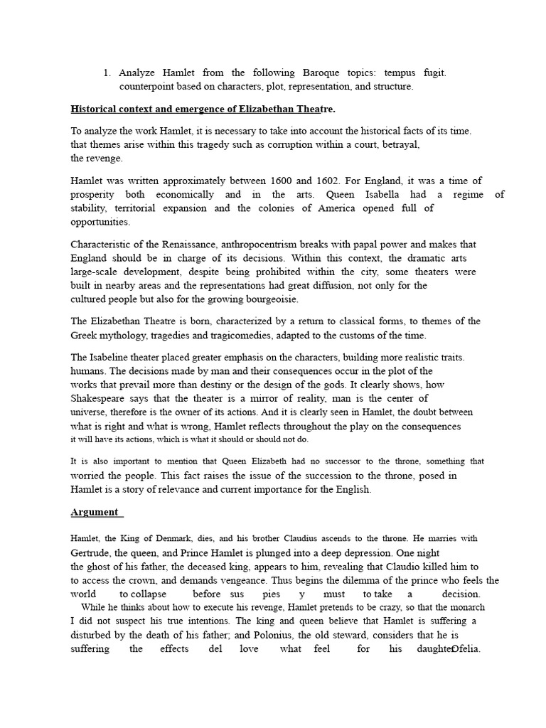 Analyzing Hamlet's Baroque Themes | PDF | Hamlet