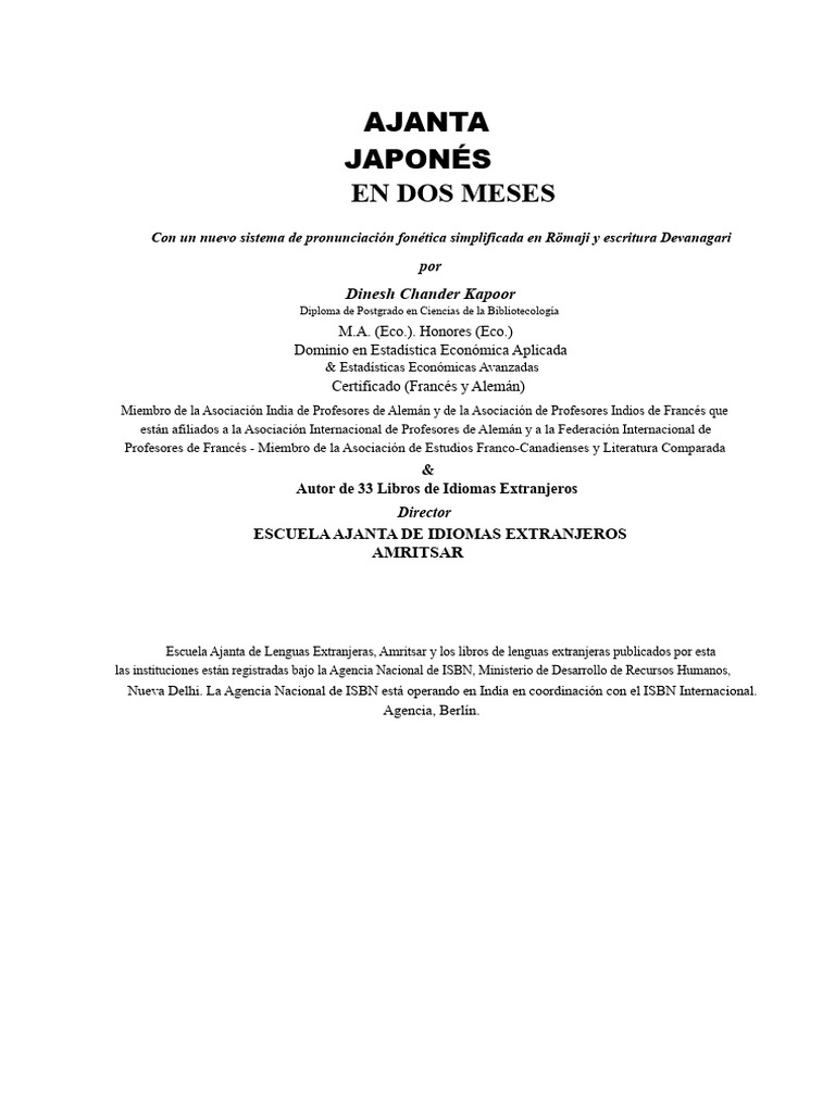 AJANTA Japonés en Dos Meses.pdf | PDF | Idioma japonés | Japón