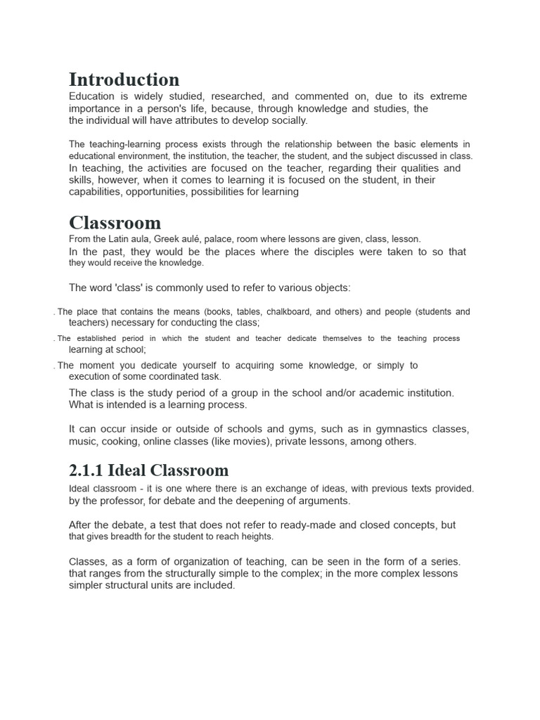 Characteristics of an Ideal Classroom | PDF | Teachers | Learning