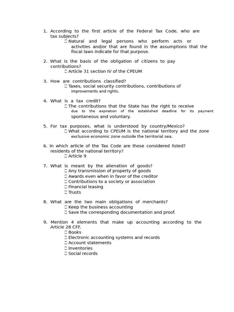 Questionnaire Federal Tax Code | PDF | Taxes | Taxation In The United ...