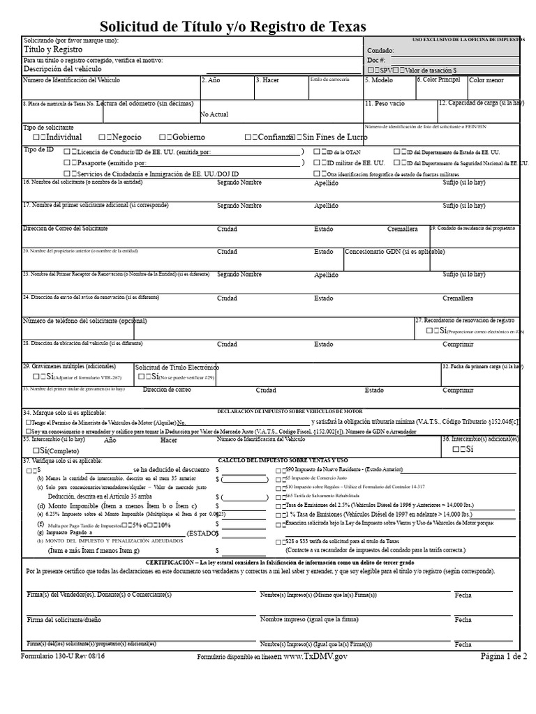 130 U PDF | PDF | Impuestos | Vehículos