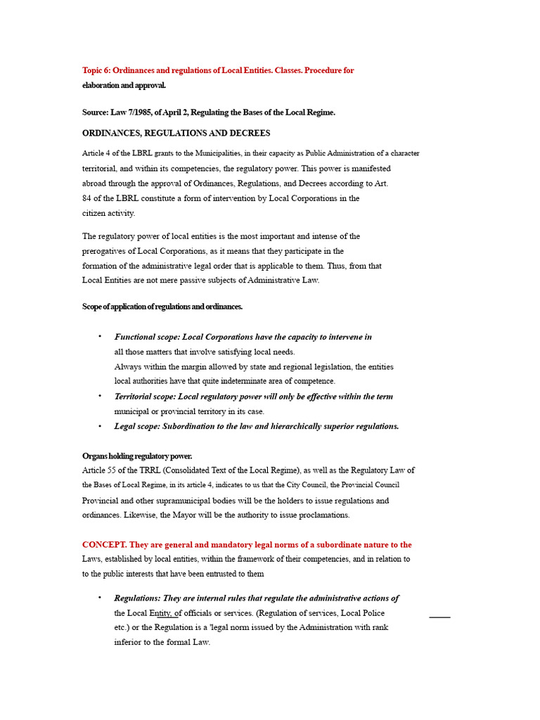 06 - Ordinances and Regulations of Local Entities | PDF | Decree ...