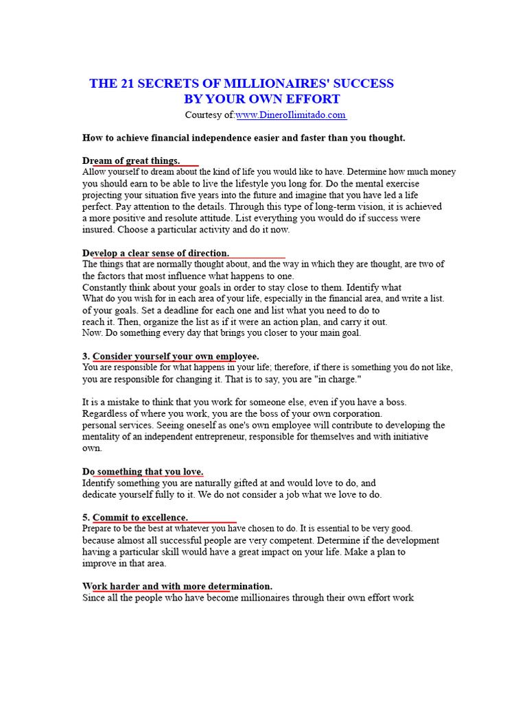 Millionaire Success Secrets Unveiled | PDF | Disciplines | Creativity