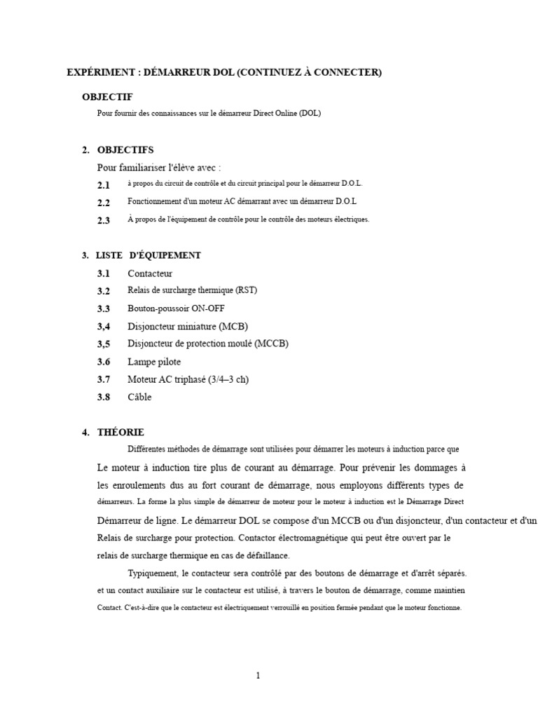 Introduction au démarreur DOL pour moteurs AC | PDF | Biens ...