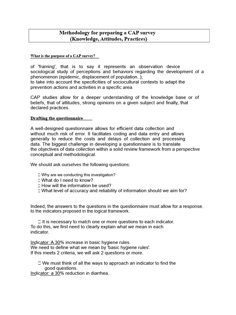 CAP Survey Methodology Guide | PDF | Survey Methodology | Sampling ...