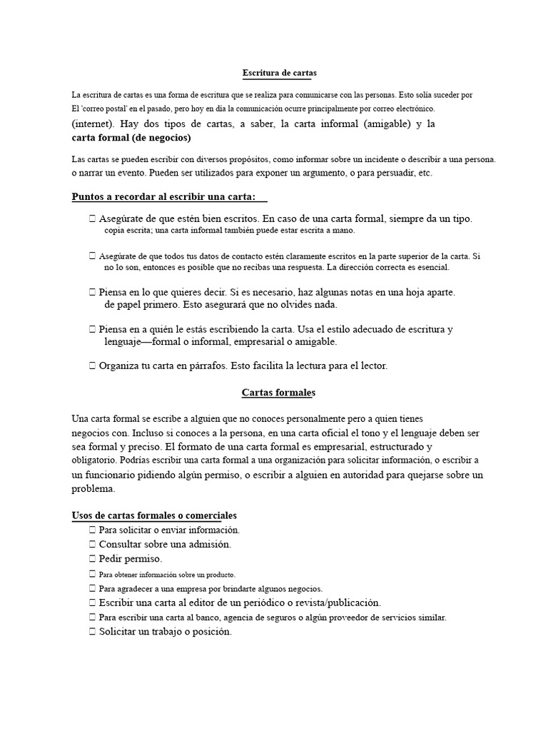 Redacción de Cartas - Formal | PDF | Comunicación humana | Comunicación ...