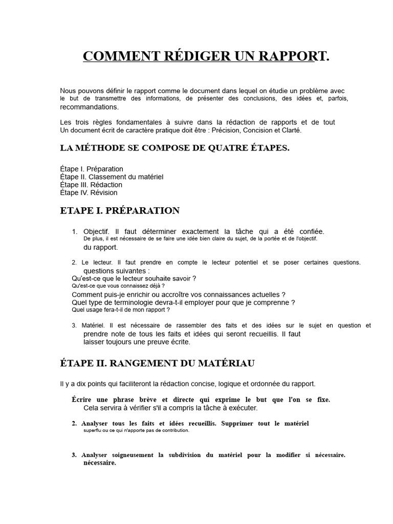 01 Comment Rédiger Un Rapport | PDF