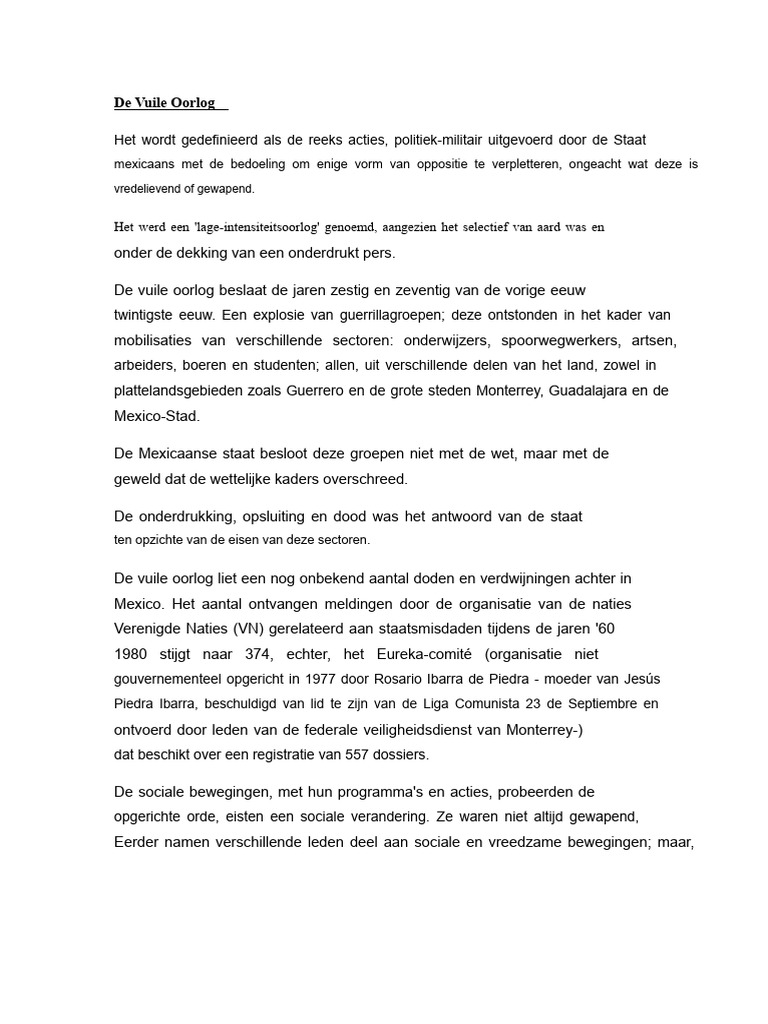 De Vuile Oorlog | PDF