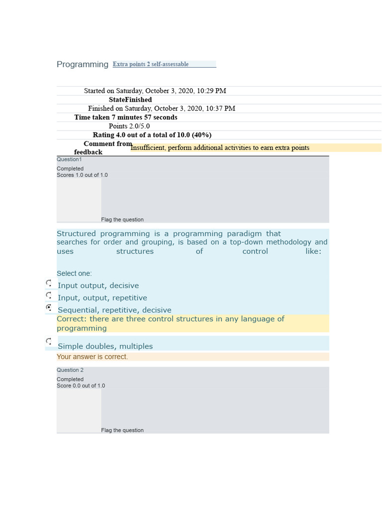 Extra Points 2 Self-Assessable - UTEL | PDF | Computer Science | Computing