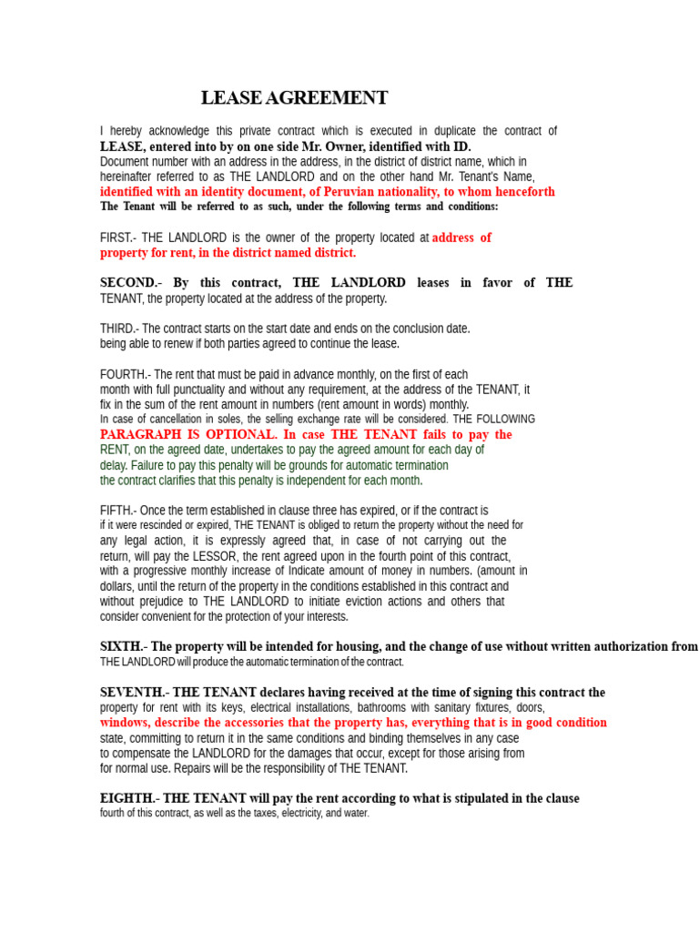 Lease Agreement For Real Estate - Legal Entity | PDF | Lease ...