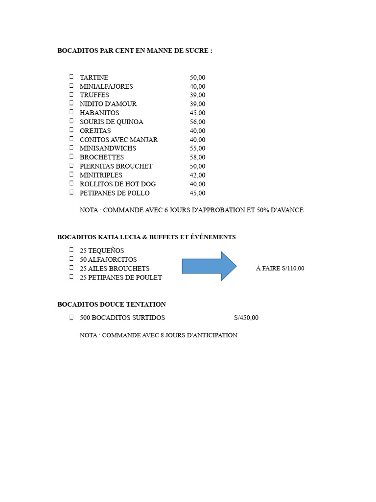 Cotation Bouchées | PDF