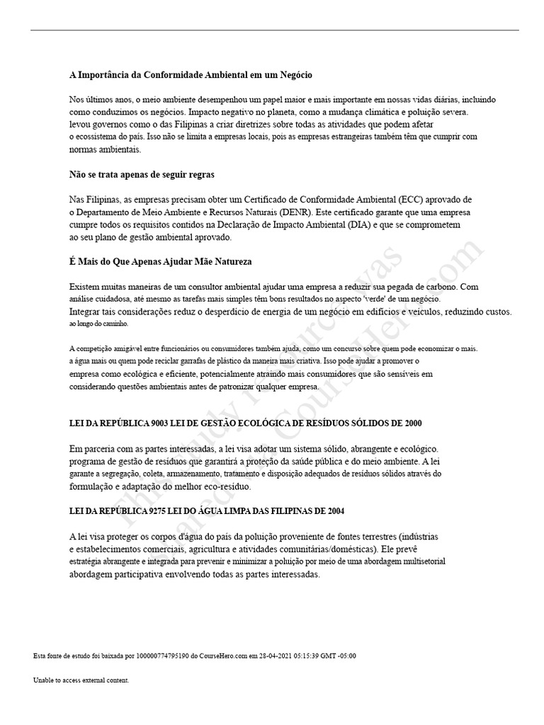 conformidade_ambiental_e_regulatória.docx | PDF | Desperdício | Business