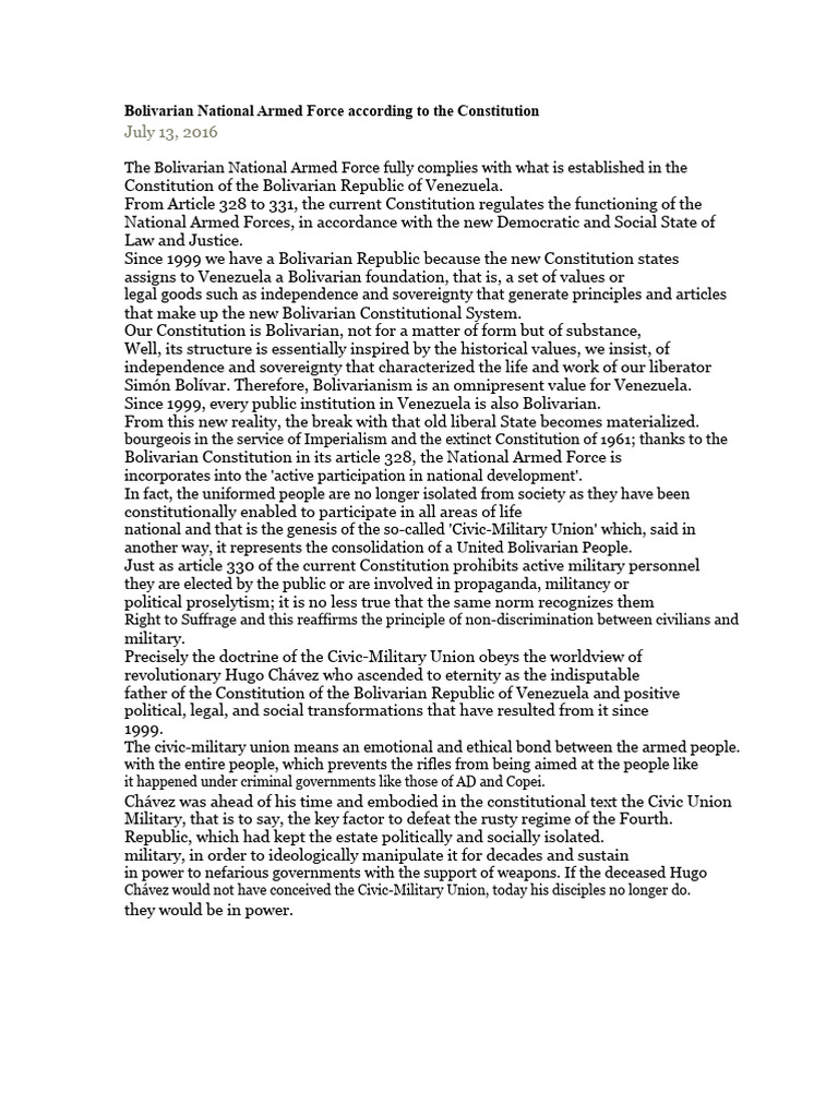 Civic-Military Integration | PDF | Military | Venezuela