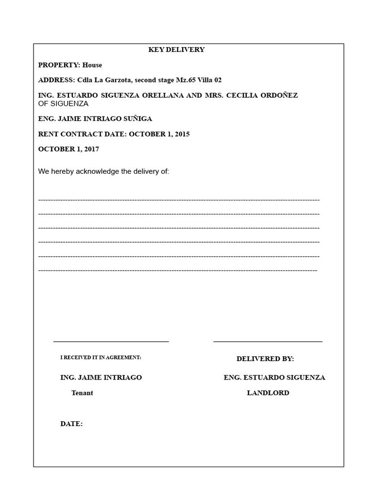 Receipts Key Delivery.docx | PDF