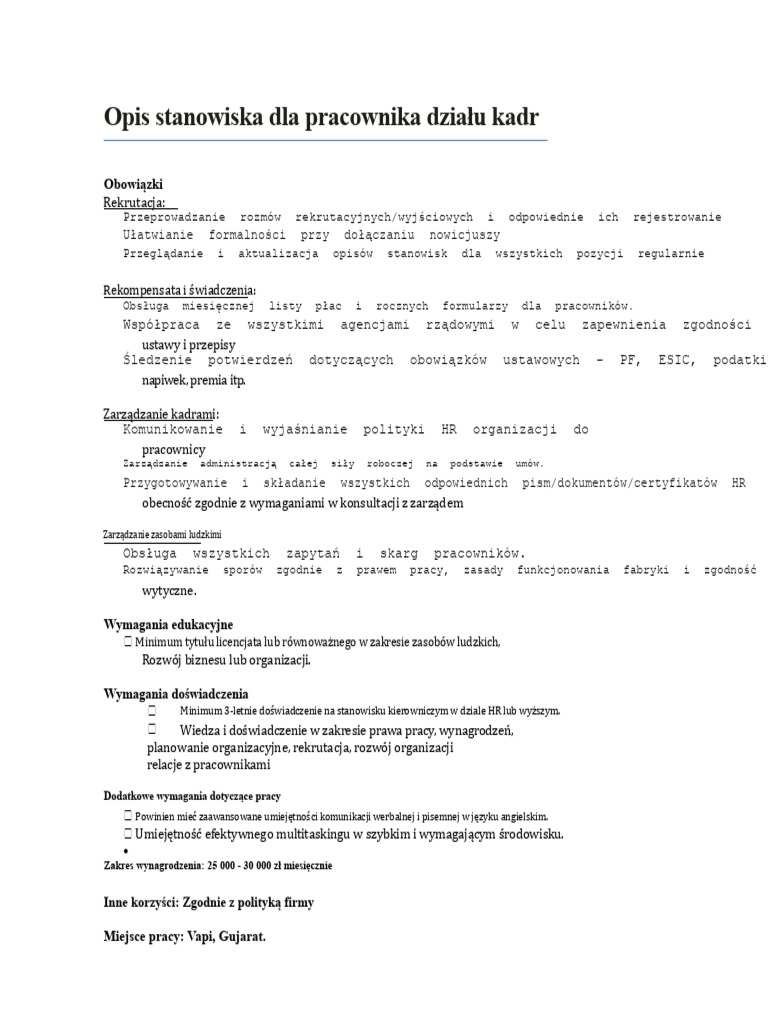 JD HR Executive | PDF