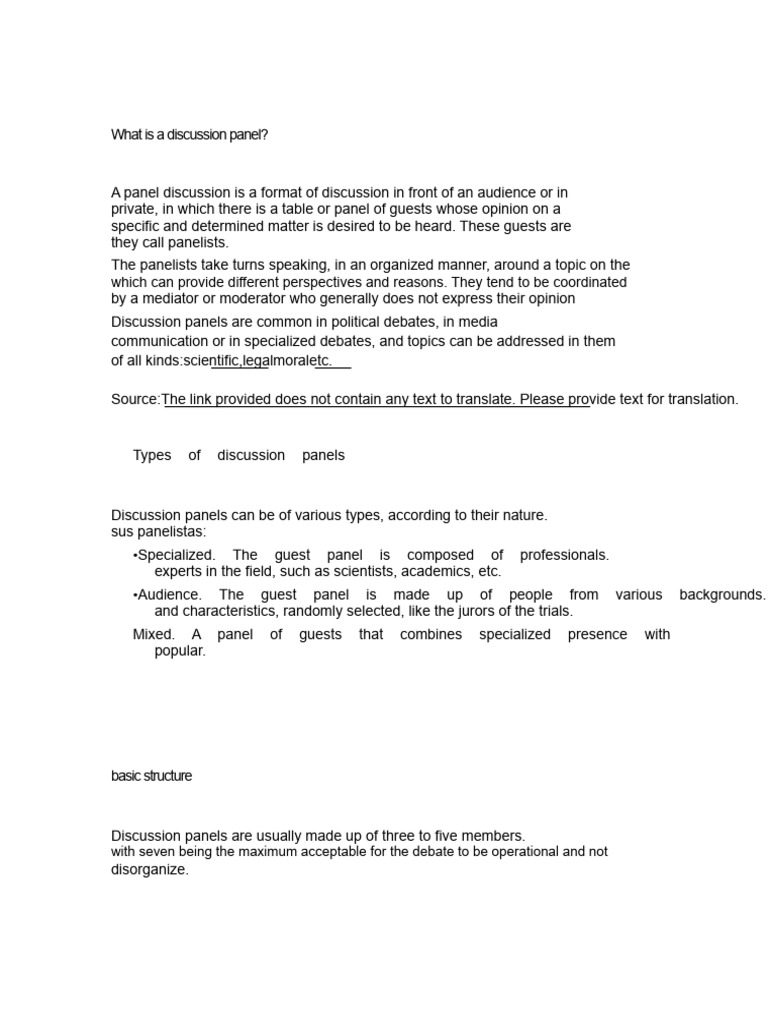 Understanding Discussion Panels | PDF | Expert | Knowledge