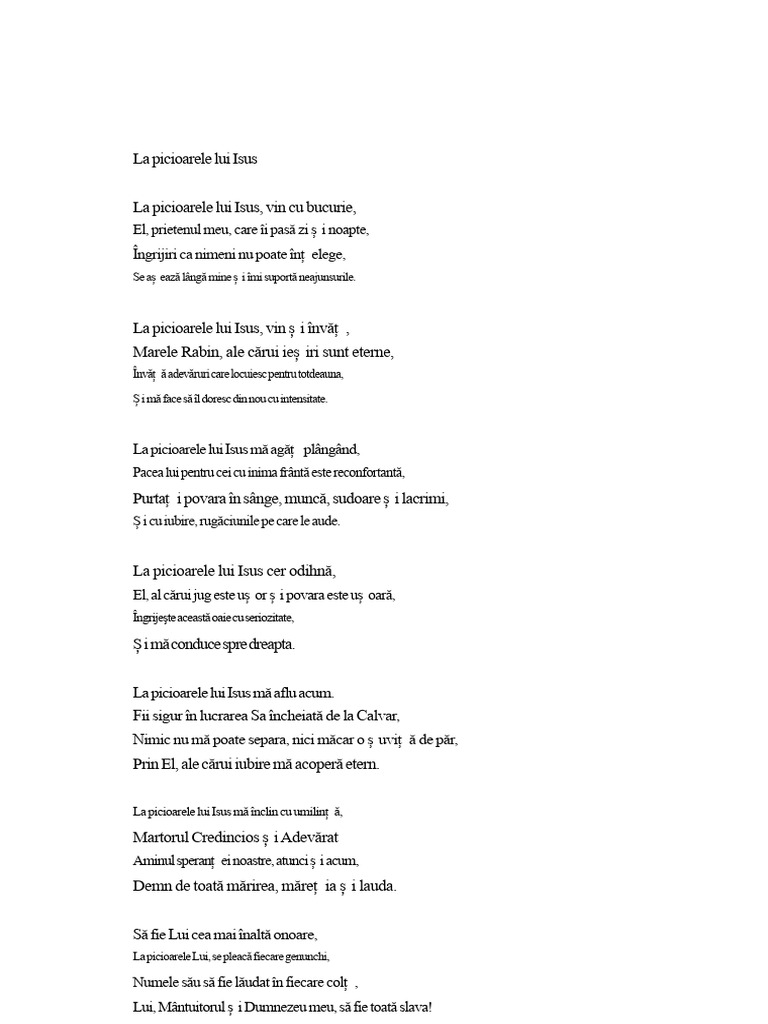 La Picioarele Lui Isus | PDF