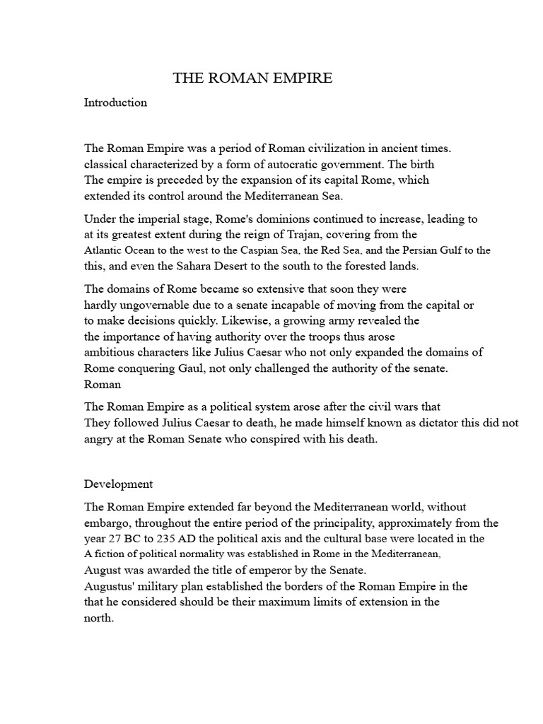 Essay On The Roman Empire | PDF