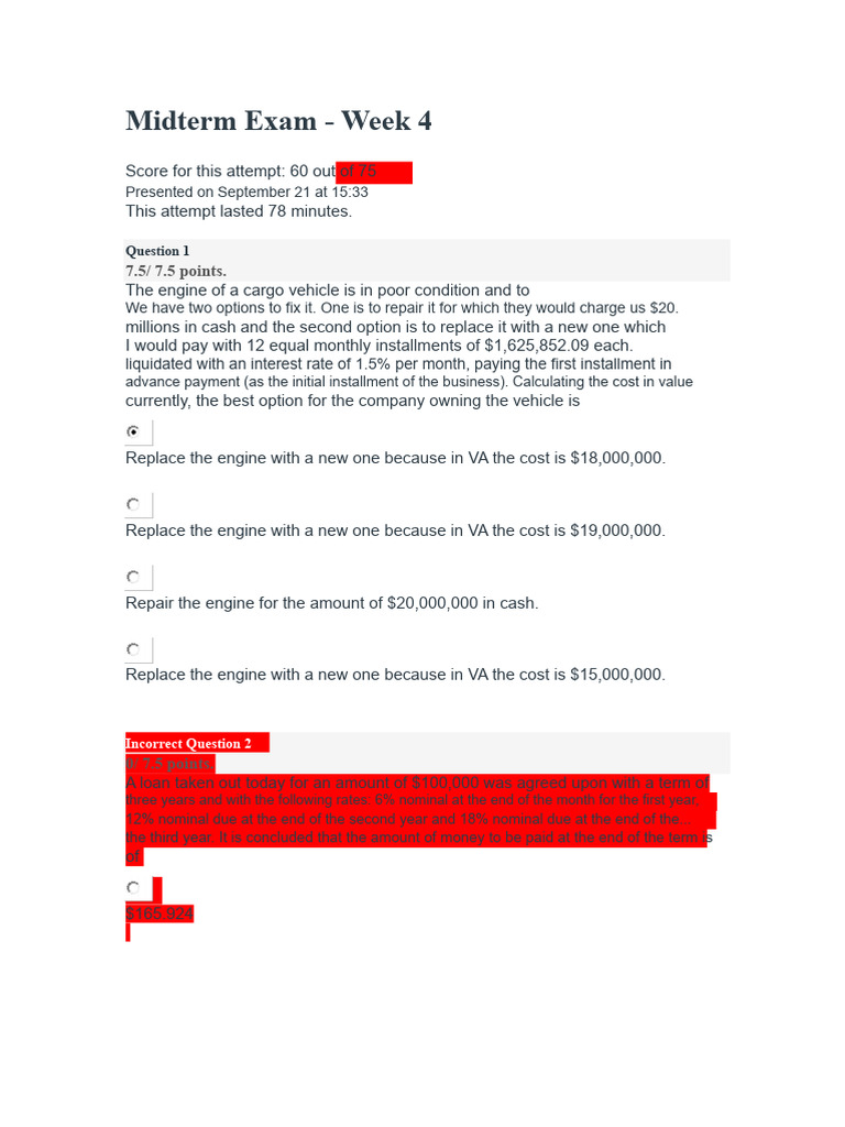 Partial Exam 1 60 Out of 75 | PDF | Interest | Interest Rates