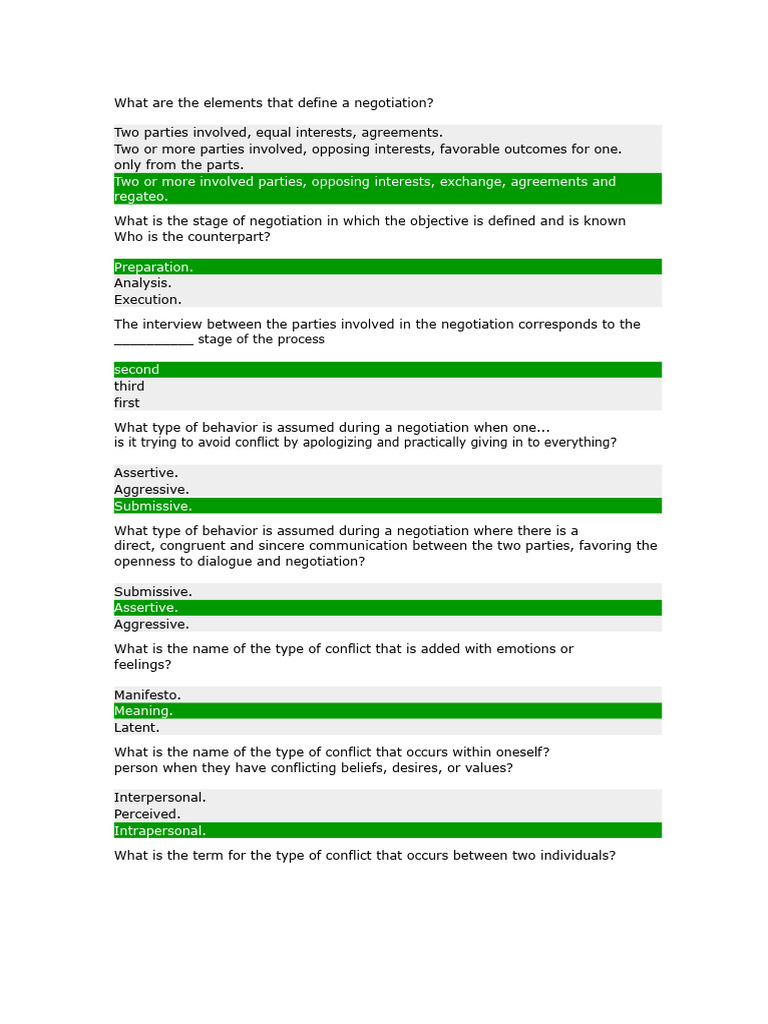 What Are The Elements That Define A Negotiation? | PDF