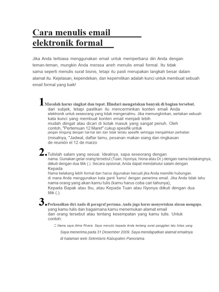 Panduan Menulis Email Formal Efektif | PDF