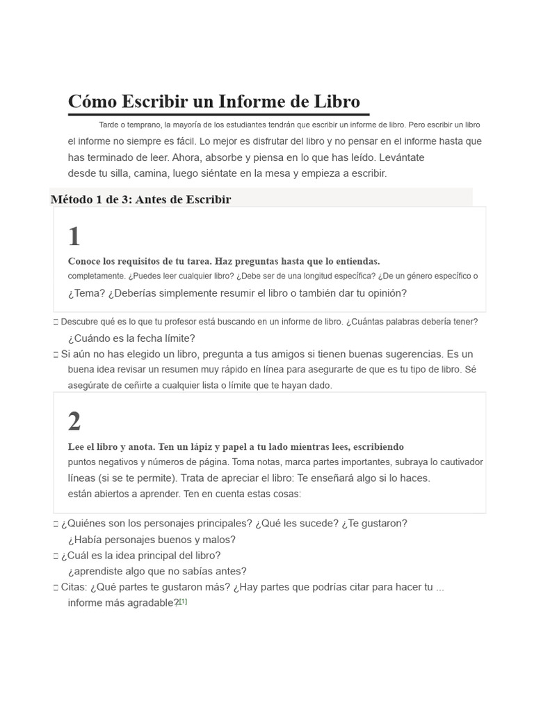 Guía para Escribir un Informe de Libro | PDF