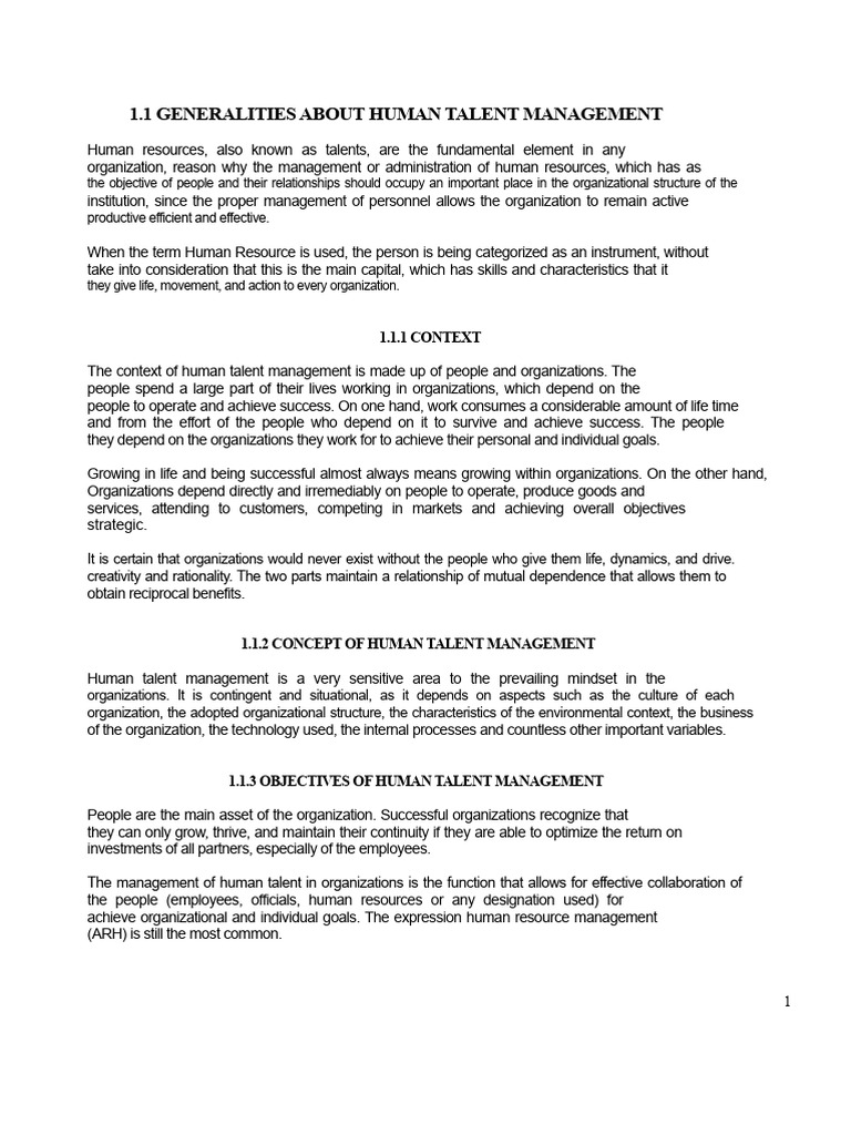 Human Talent Management Overview | PDF | Labour Economics | Employment