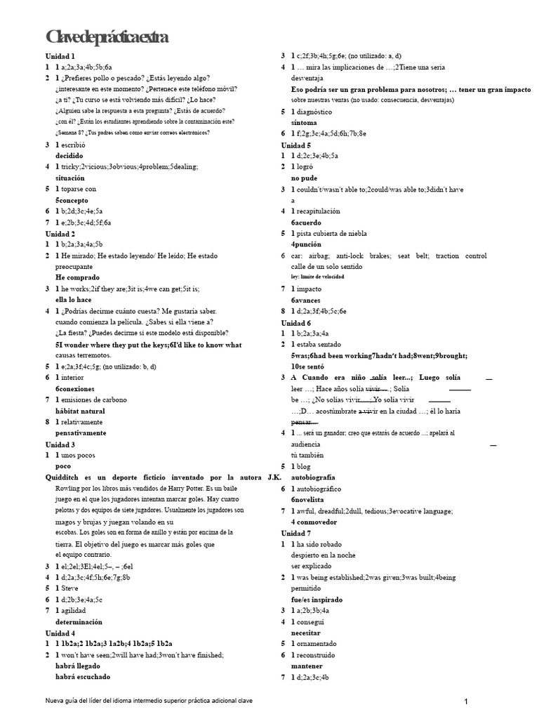 Clave de Practica Extra | PDF