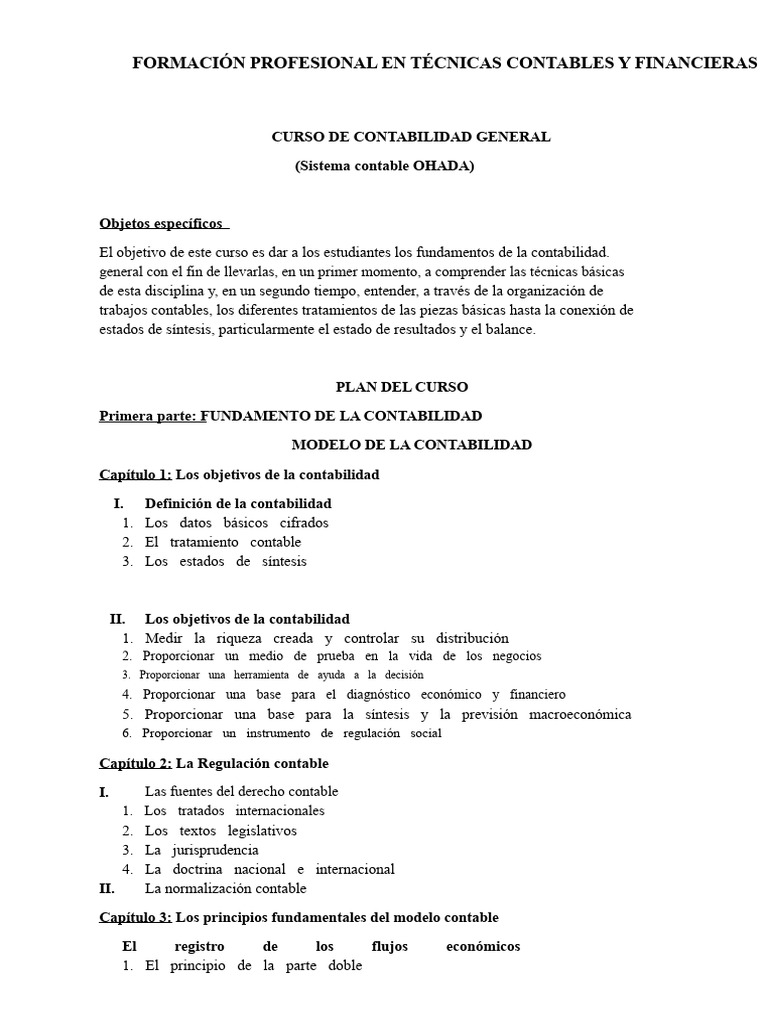 Curso de Contabilidad General | PDF | Contabilidad | Estado financiero