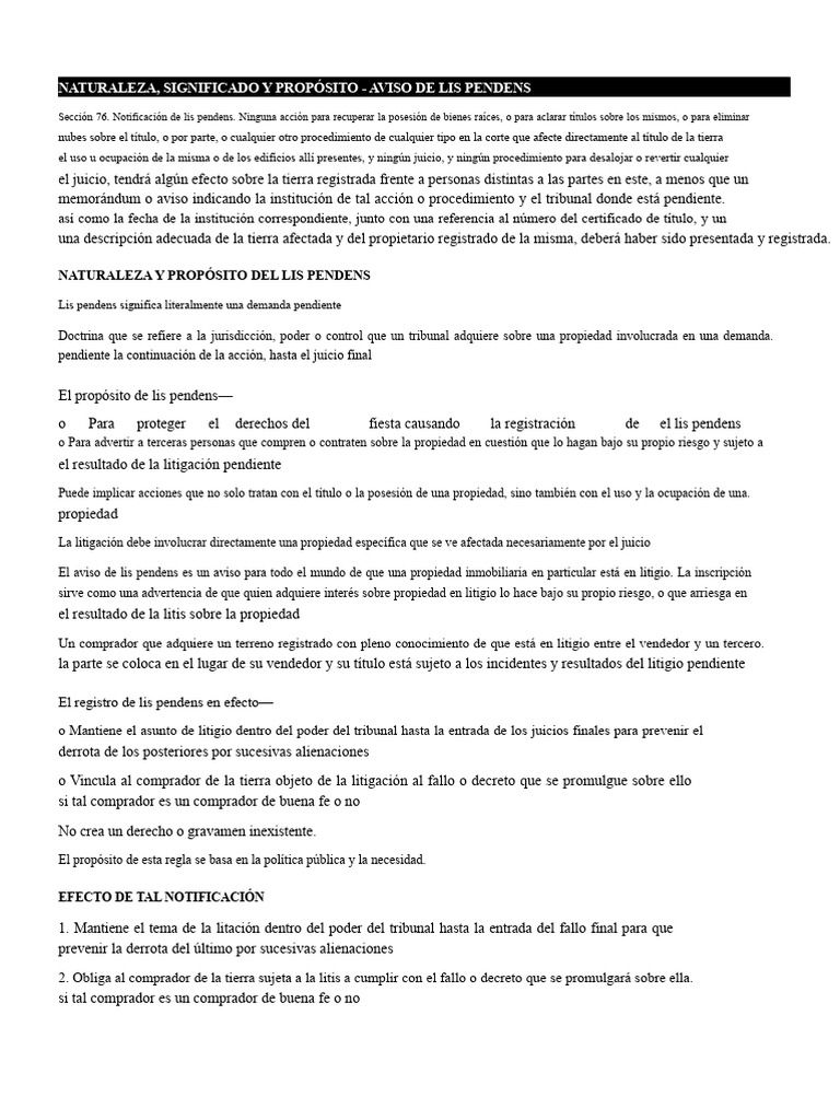 Lis Pendens | PDF | Propiedad | Apelación