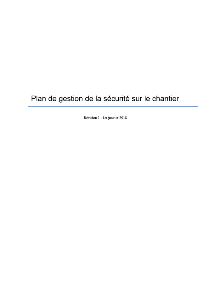 Plan de sécurité pour chantiers de construction | PDF | Sécurité | Risque