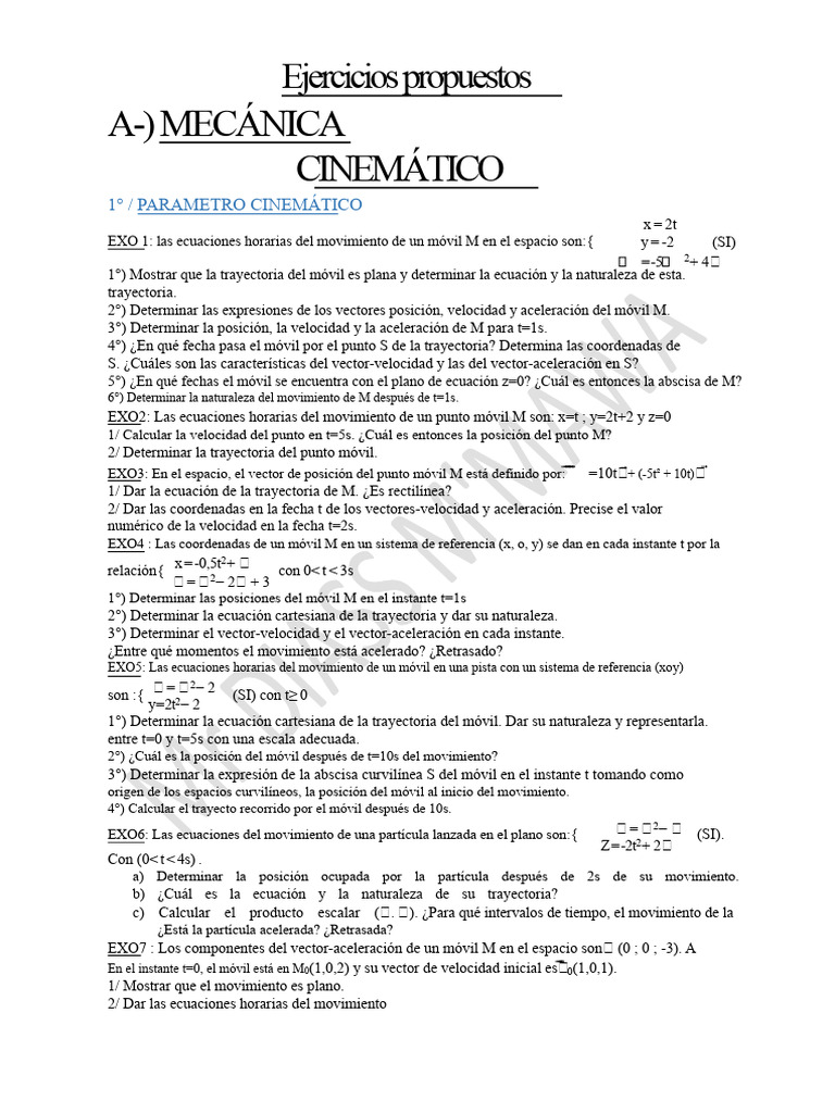 Ejercicios TSMSE-1 Sylla Bintou - 1 | PDF | Trayectoria | Velocidad