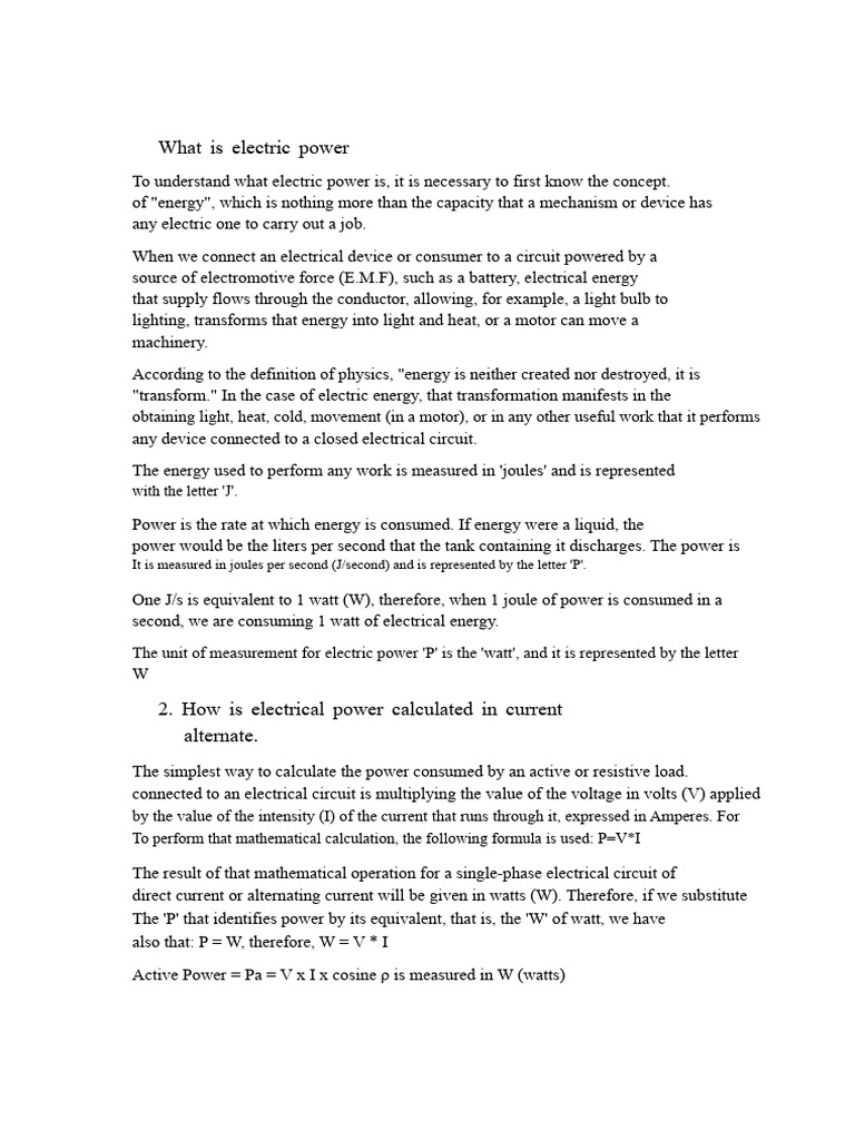 Electrical Power Questionnaire | PDF | Electric Power | Cartesian ...