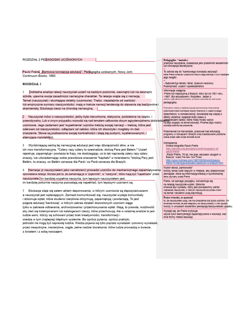 Koncept Bankowy Freire'a - Anotowany Przez Luisa Paradę | PDF